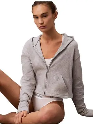 Calvin Klein Terry Lounge Zip Hoodie - Grey Heather
