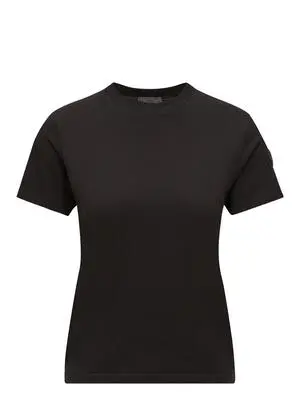 Moncler Pleated Back Cotton T-shirt - Black