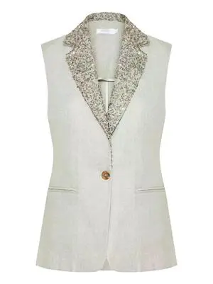 BARBA NAPOLI Collar-Embellished Waistcoat Grey