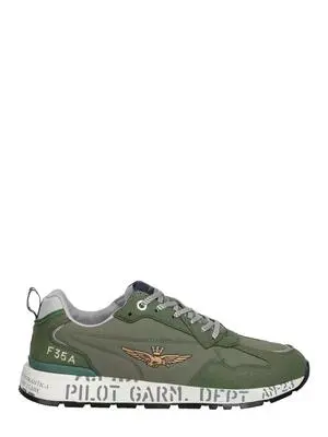 AERONAUTICA MILITARE Embroidered Low Top Sneakers - Green