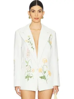 LA FUORI Summer Bloom Embellished Jacket - White