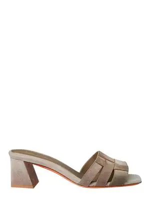 Santoni Block-heel Leather Sandals - Neutrals