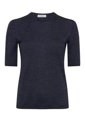 Gabriela Hearst Chryse Cashmere-silk Top - Navy