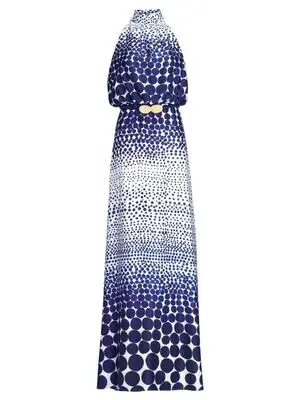 Silvia Tcherassi Polka Dot-print Halterneck Dress - Blue