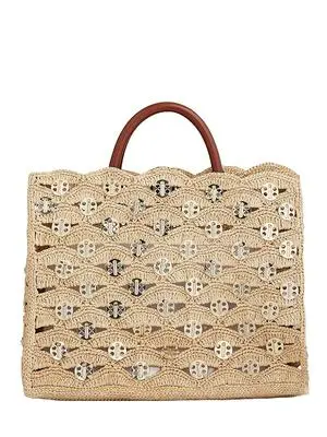 Rabanne Raffia Tote Bag - Natural