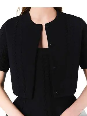 Maje Cropped Cardigan - Navy
