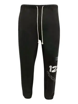 RRR123 Graphic-print Track Pants - Black