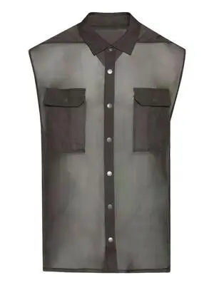 Rick Owens Sheer Sleeveless Shirt - Grey
