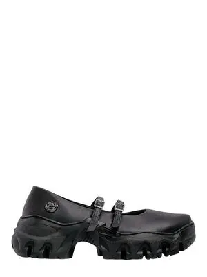 ROMBAUT Buckle-fastening Ballet Flats - Black
