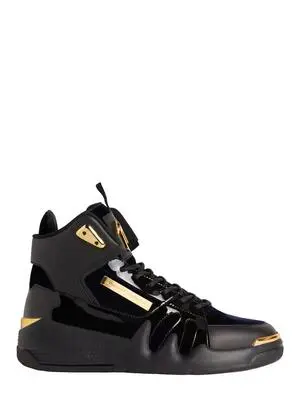 GIUSEPPE ZANOTTI Talon Leather High-top Sneakers - Blue