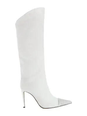 Alexandre Vauthier 90mm Leather Boots - White