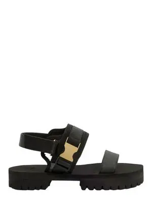 GIUSEPPE ZANOTTI Mederic Logo-buckle Leather Sandals - Black