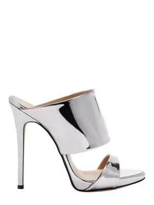 GIUSEPPE ZANOTTI Andrea Leather Sandals - Silver
