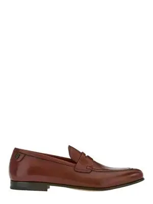 FERRAGAMO Leather Penny Loafers - Brown