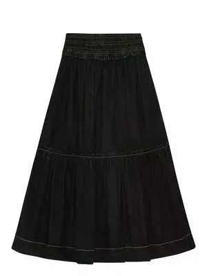 GANNI Panelled A-line Skirt - Black