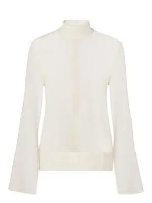 TOTEME Sheer Cotton And Silk Top - White