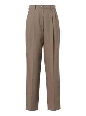 THE ROW Bryce Wool And Silk Straight Trousers - Brown