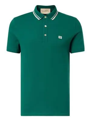 Valentino Garavani Vlogo Cotton Piqué Polo Shirt - Green