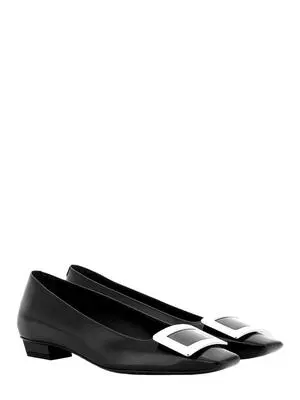 ROGER VIVIER Belle Vivier Patent Leather Ballet Flats - Black