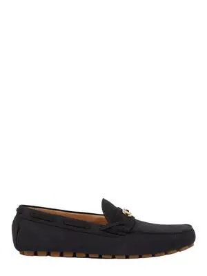 Valentino Garavani Vlogo Suede Driving Shoes - Black