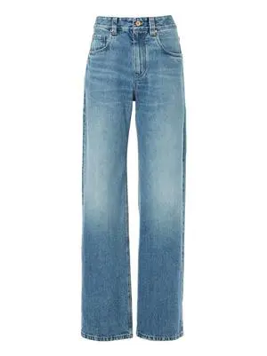Brunello Cucinelli High-rise Straight Leg Jeans - Blue