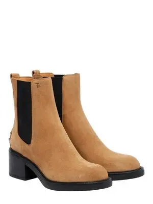 TOD'S Suede Chelsea Boots - Beige