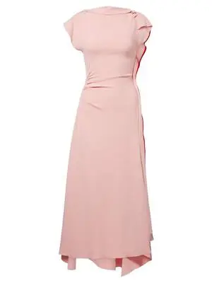 Victoria Beckham Draped Gathered Midi Dress - Pink
