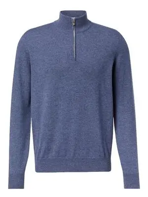 Brunello Cucinelli Cashmere Half-zip Sweater - Blue