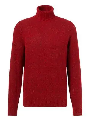 Brunello Cucinelli Alpaca, Wool, Silk, And Cotton-blend Turtleneck Sweater - Red