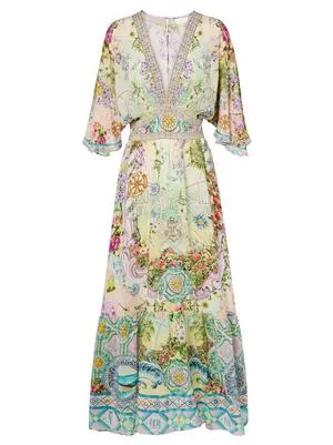 Camilla Embellished Silk Maxi Dress - Multicoloured