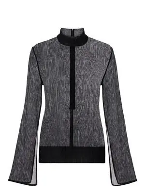TOTEME Cotton And Silk Turtleneck Top - Black