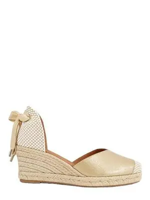 MENINA STEP Jimena Mid Laces Wedges - Gold