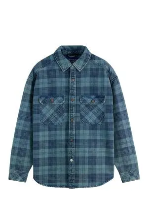 SCOTCH & SODA Check Washed Denim Overshirt