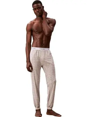 Calvin Klein Icon Cotton Stretch Sleep Joggers - Dunn Plaid+chalk