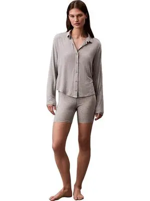 Calvin Klein Ultra Soft Modal Button-Down Shirt Grey Heather