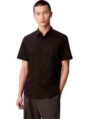 Calvin Klein Cotton Stretch Slim Button-down Shirt - Black
