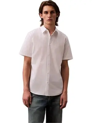 Calvin Klein Cotton Stretch Slim Button-down Shirt - Brilliant White