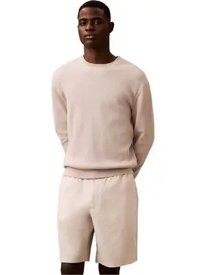 Calvin Klein Relaxed Textured Sweater Silver Cloud