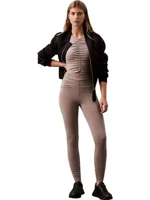 Calvin Klein Icon Ruched Leggings - Driftwood