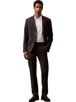 Calvin Klein Wool Blend Tailored Slim Pants - Charcoal