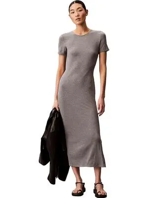 CALVIN KLEIN Solid Stretch Slim Midi Dress