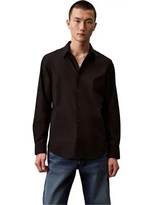 Calvin Klein Classic Stretch Button-down Shirt - Black