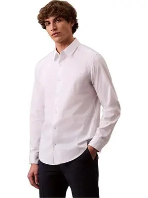 Calvin Klein Classic Stretch Button-down Shirt - Brilliant White
