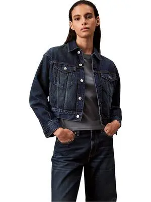 Calvin Klein 90s Denim Trucker Jacket - Dark Meridian