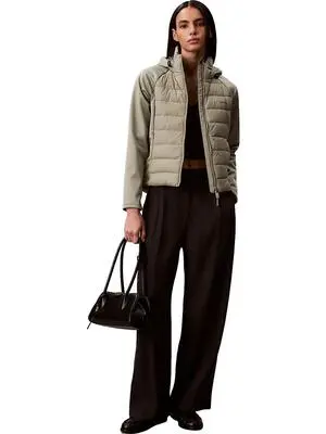Calvin Klein Mixed Media Puffer Jacket - Shadow