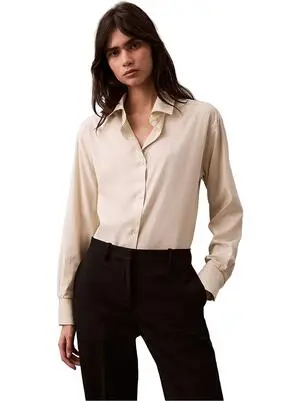 CALVIN KLEIN Relaxed Wool-Blend Button-Down Shirt