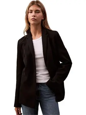 Calvin Klein Tailored Rayon Blazer - Black Anchroma