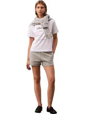 Calvin Klein Archive Logo Fleece Shorts - Heroic Grey Heather