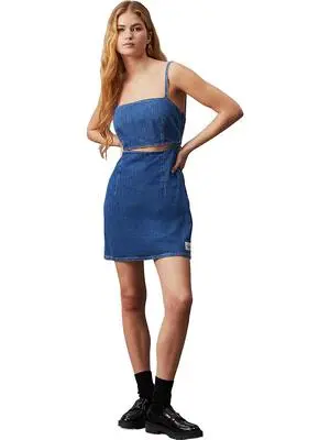Calvin Klein Cut Out Mini Dress - Denim Mix