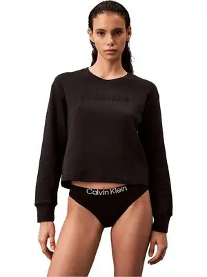 Calvin Klein Terry Lounge Relaxed Crewneck Sweatshirt - Black